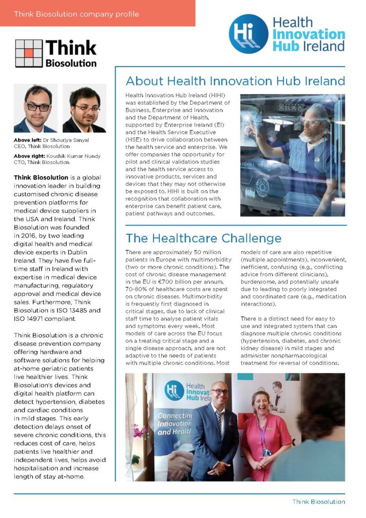 HIHI Spotlight on the Innovator Series – Think Biosolution – Health Innovation Hub Ireland